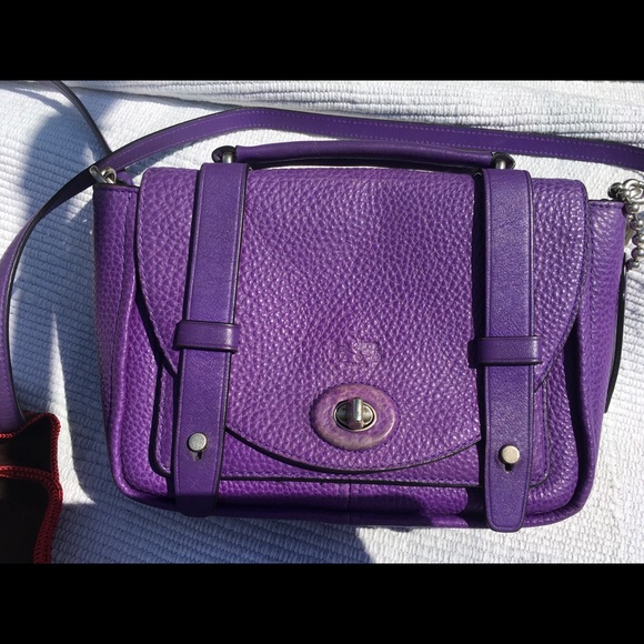 Coach | Bags | Coach Pebbled Leather Bleecker Mini Brooklyn Messenger ...